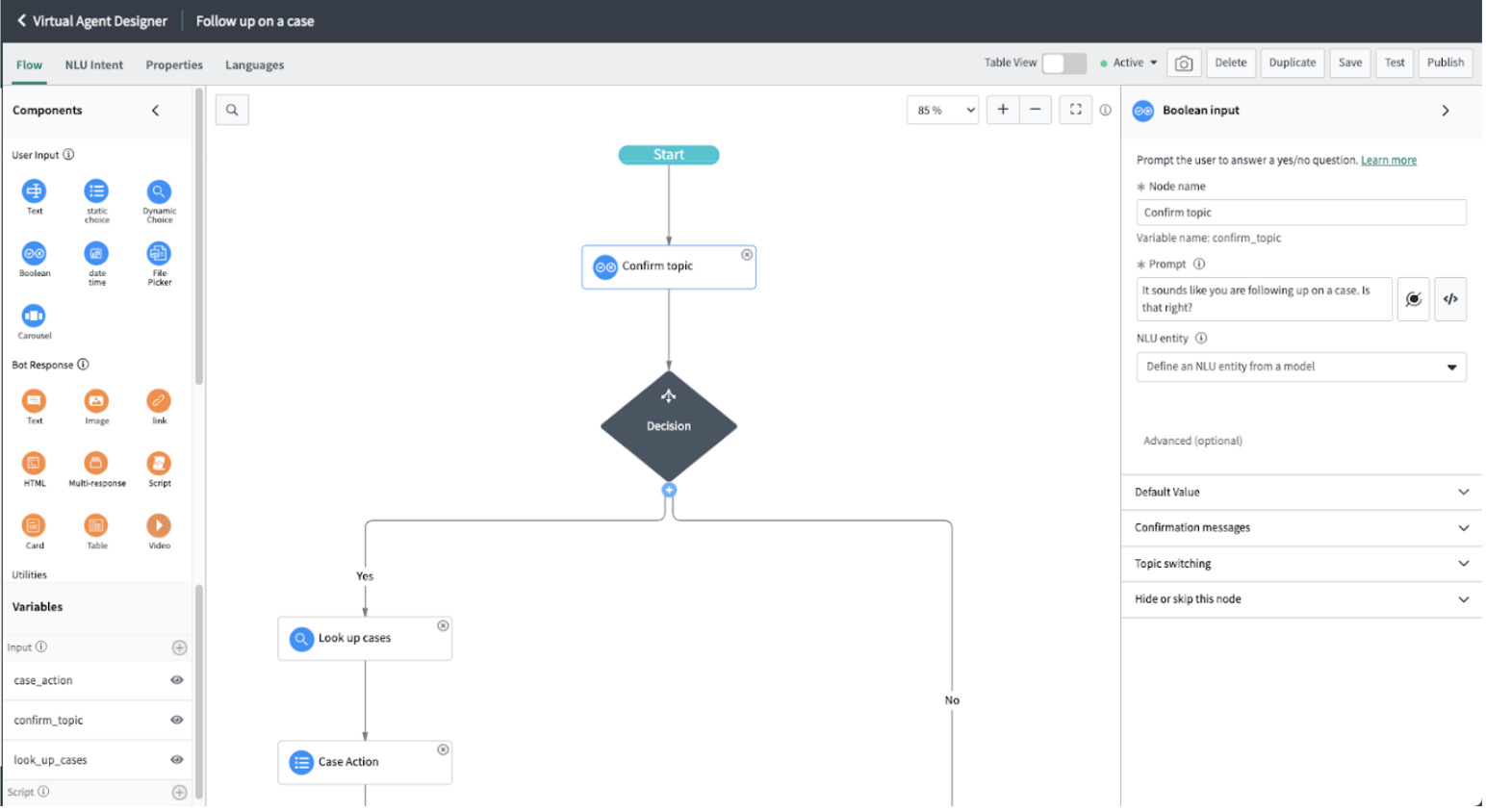 3CLogic Cloud Call Center for ServiceNow Virtual Agent Voice