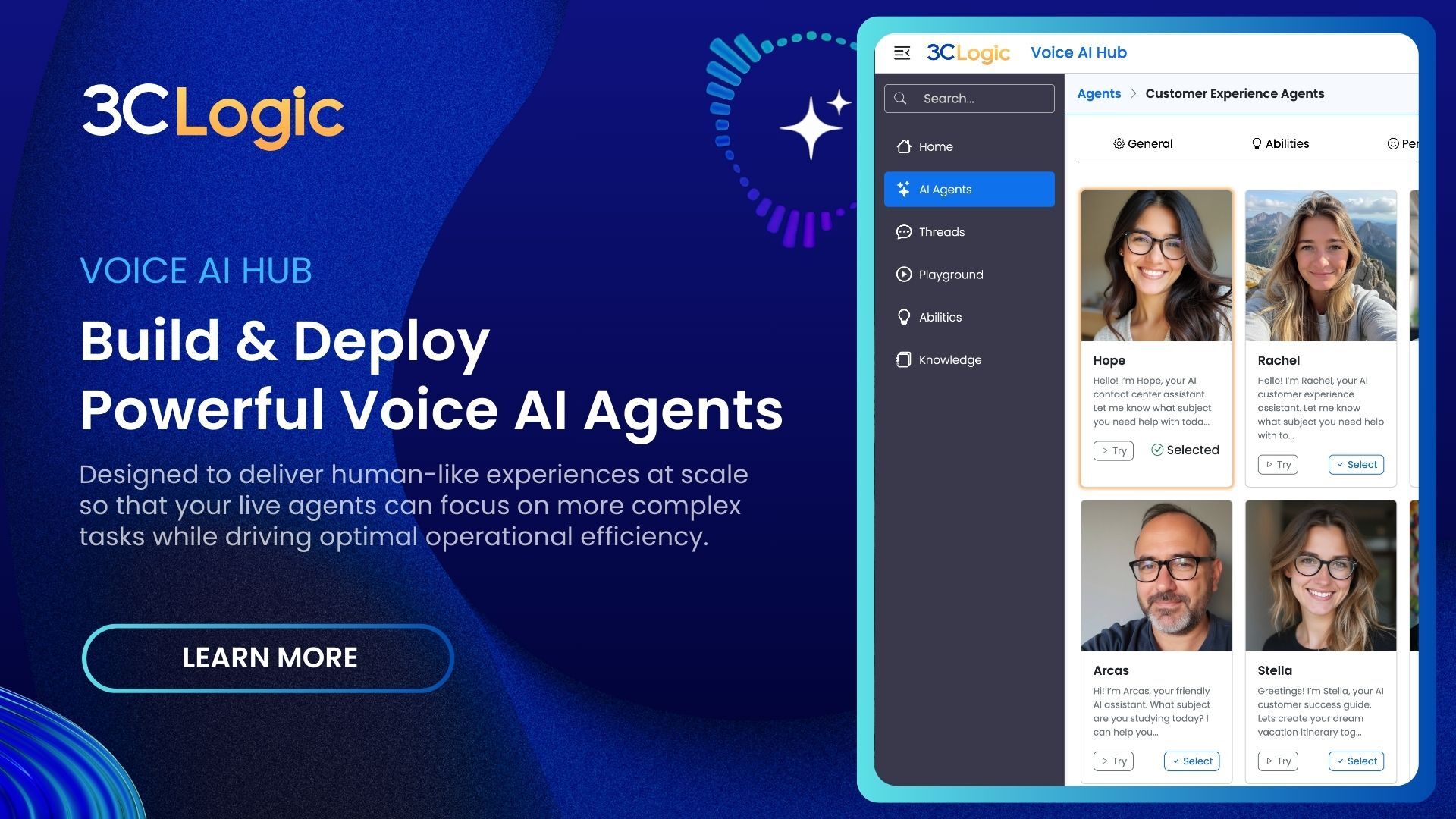 Build & Deploy Powerful Voice AI Agents | Voice AI Hub | 3CLogic